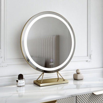 CARME Home Lillia Gold Frameless Touch Sensor Led Light Mirror by B&Q ...