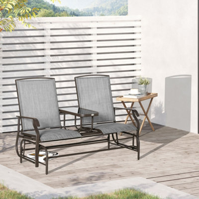 Outsunny 2 Seater Rocker Double Rocking Chair Lounger Outdoor Garden ...