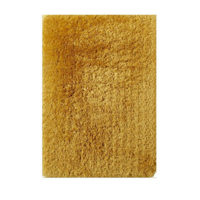 Yellow Shaggy Rug, Handmade Modern Rug, Plain Luxurious Rug For Bedroom ...