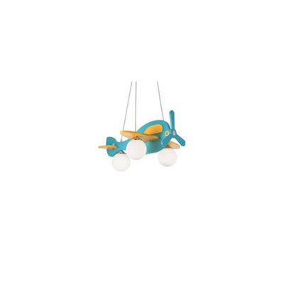 Ideal Lux Avion Blue And Yellow Aeroplane Pendant, E14 by B&Q ...