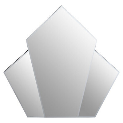 Orsina Yula Triangular Wall Mirror With Silver Finish Frame by B&Q ...