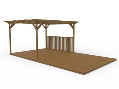 Arbor Garden Solutions Rectangular Pergola And Decking Kit With ...