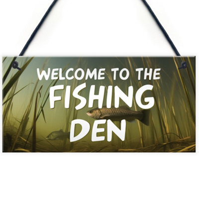 Red Ocean Fishing Den Sign Fishing Sign Fishing Accessories Shed Sign ...