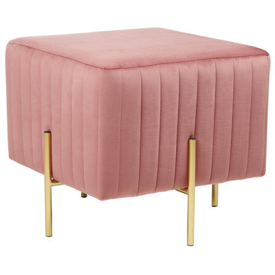 Beliani Modern Velvet Footstool Pink Dayton by B&Q | ufurnish.com