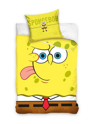 Spongebob Squarepants Face Single Duvet Cover And Pillowcase Set ...