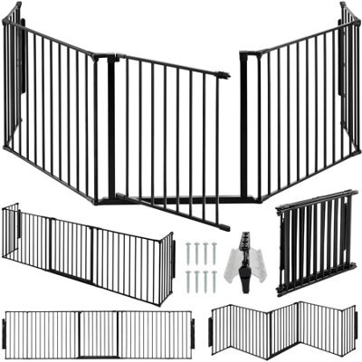 Tectake Baby Gate - Fireplace Safety Gate With 5 Elements, Door With ...