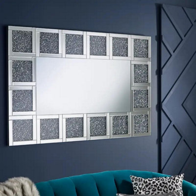 The Online Mirror Shop Apollo Crystal Square Rectangular Shaped Wall ...