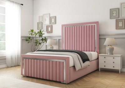 Comfort Beds Boston Chrome Blush Plush Bed Frame by B&Q | ufurnish.com