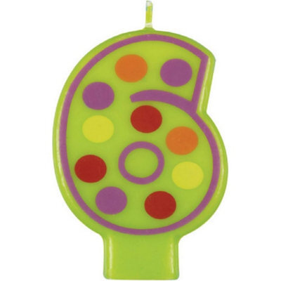 Unique Party 6 Polka Dot Birthday Candle Green (One Size) by B&Q ...