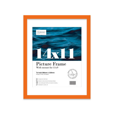 "14X11"" Orange Frame With Mount For 11X9"" Pictures 20mm Slim Edge ...