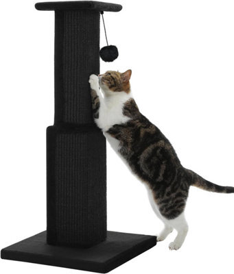 Pawz Road Large Cat Scratching Post 32 Inch Tall Black Scratching Post ...