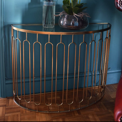 Candlelight Antique Gold Console Tables Set With Glass by B&Q ...