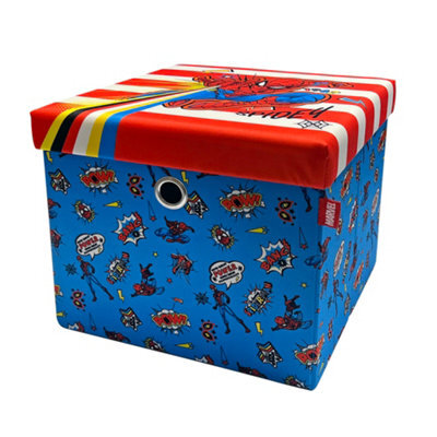 Disney Marvel Spider-Man Foldable Ottoman Storage Box, Square Toy Chest ...