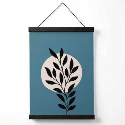 Artze Wall Art Blue And Beige Boho Graphical Floral Art Print With ...
