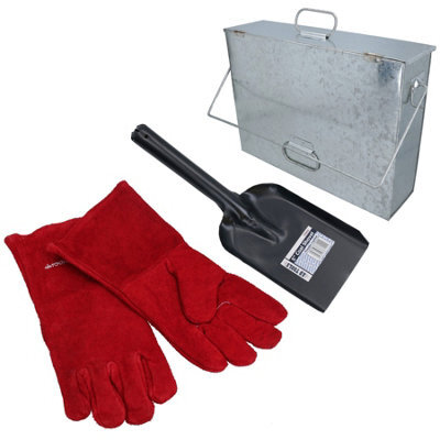 AB Tools Fire Fireside Ash Carrier Container Box Complete With Shovel ...
