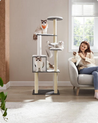 Songmics Feandrea Cat Tree, Modern Cat Tower, Cat Condo With 5 ...