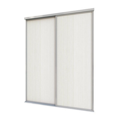 A-Class Sliding Doors Set Of 2 White Pine Sliding Wardrobe Door Kit In ...