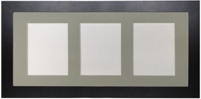 Frames By Post Metro Black Frame With Light Grey Mount For 3 Image ...