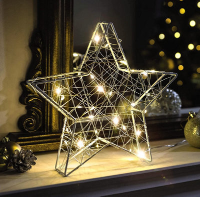 Star Shaped Led Light - Battery Powered 3D Star Ornament Decoration ...