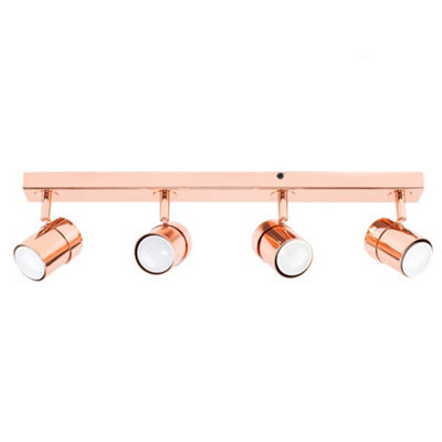 Valuelights Rosie Copper Ceiling Bar Spotlight And Gu10 Spotlight Led ...