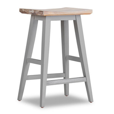 Statement Furniture Florence Dove Grey Bar Stool, H65Cm, Acacia ...