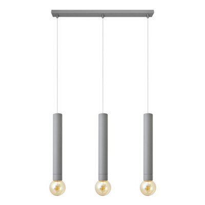 Luminosa Lighting Luminosa Tuba Straight Bar Pendant Ceiling Light Grey ...
