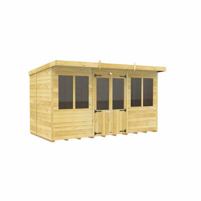 Buttercup Farm 12Ft X 6Ft Pent Summer House - Wood - L178 X W358 X H201 ...