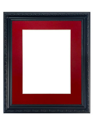 Frames By Post Shabby Chic Black Frame With Red Mount For Image Size 4 ...