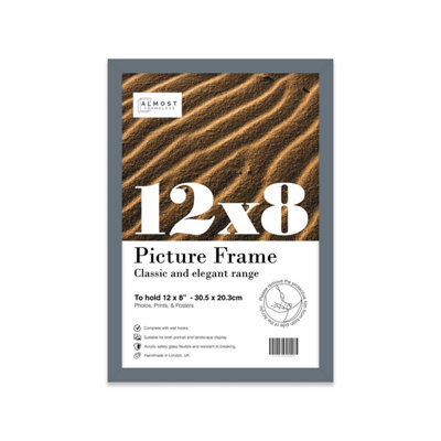 12X8 Grey Picture Frame (30.5 X 20.3Cm) Poster, Photo, Artwork, Gallery Wall Or Print by B&Q ...