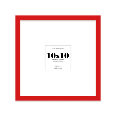"10X10"" Red Picture Frame - 10X10"" Square Frame With 6X6"" Mount For ...