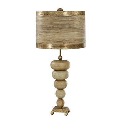 Elegant Gold Base Table Lamp With Textured Pebble Design And Led ...