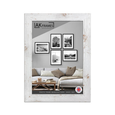 "AK Frames 11X9"" White Rustic Poster Frame - Modern Picture Frame For ...