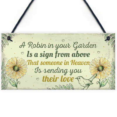 Red Ocean Robin Memorial Garden Bereavement Sign Family Love Hanging ...