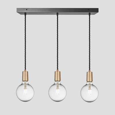 Industville Sleek Edison Cluster Lights, 3 Wire, Brass by B&Q ...