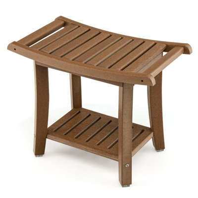 Costway Corner Shower Bench Stool Bathroom Seat 2-Tier Storage Shelf ...