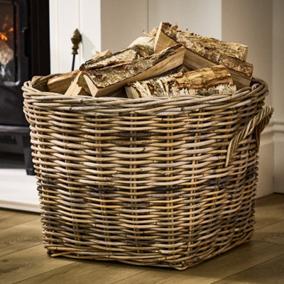 Dibor Traditional Manor House Giant Firewood Log Storage Basket by B&Q ...