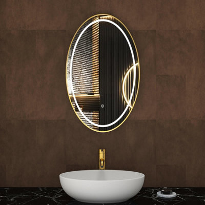 Royal Bathrooms Capri 500 X 800mm Oval Front Lit Led Framed Bathroom ...
