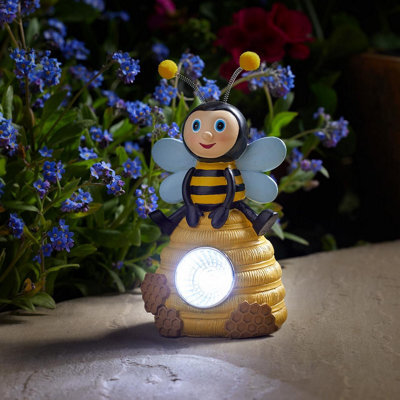 Set Of 4 Solar Powered Bee Spotlights - Weatherproof Outdoor Garden ...