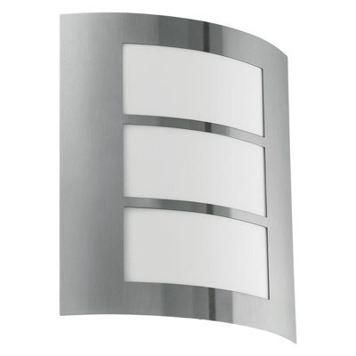Modern Ip44 Outdoor Wall Light In Stainless Steel With E27 Bulb Holder ...