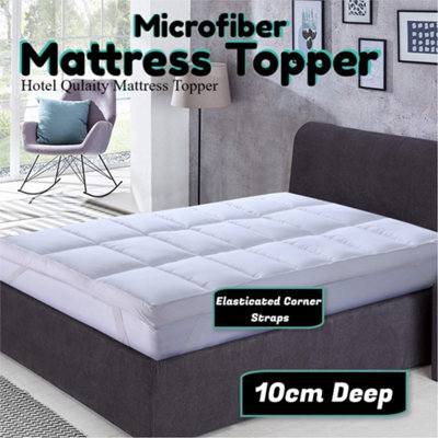 CHILIMILII Microfiber Mattress Toppers 10Cm Deep Hotel Quality Box ...