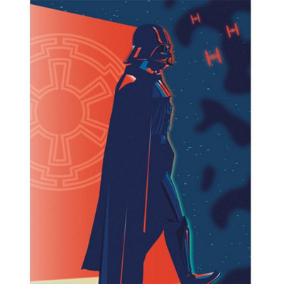 Star Wars Digital Moonlight Darth Vader Framed Canvas Print Black ...