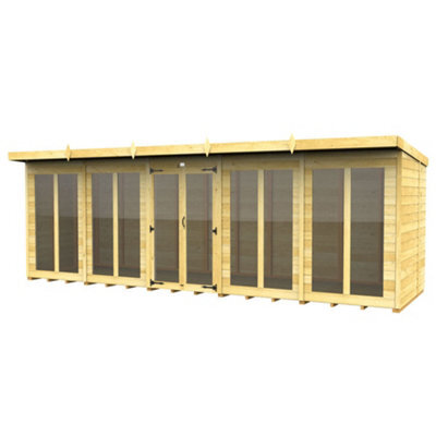 Diy Sheds 20X6 Pent Summer House (Full Height Window) by B&Q | ufurnish.com