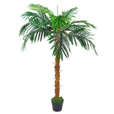 Leaf 130Cm Artificial Princess Palm Tree Natural Trunk by B&Q ...
