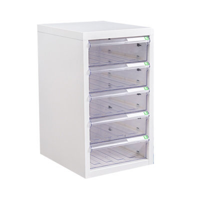 5 Drawer Filing Cabinet With Clear Drawers by B&Q | ufurnish.com