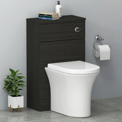 Royal Bathrooms 500mm Hale Black Btw Wc Unit With Breeze Rimless Toilet ...
