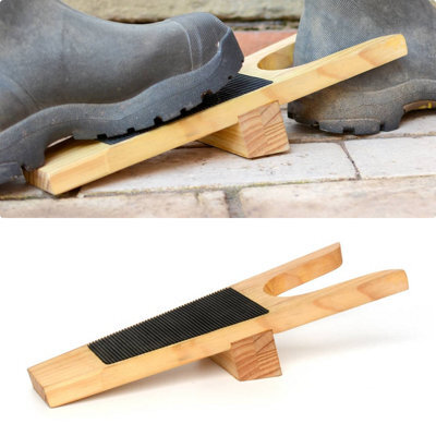CKB LTD Wooden Boot Jack Wellington Wellies Removalk Tool Puller Metal ...