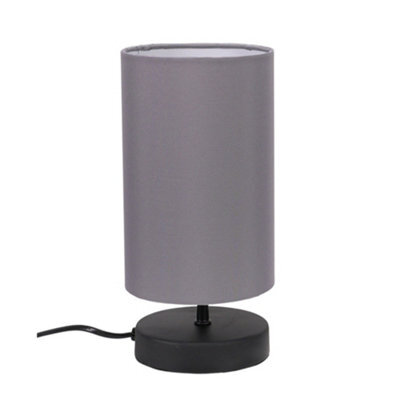 Valuelights Francis Black Touch Table Lamp With Grey Shade by B&Q ...