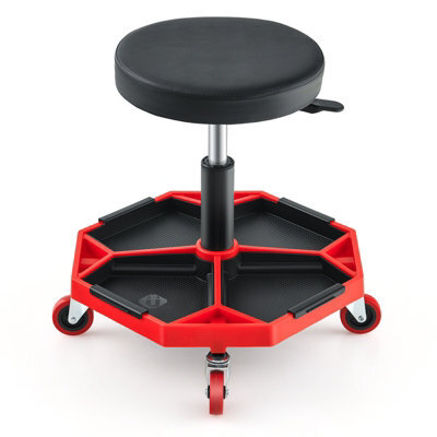Costway Rolling Mechanic Stool Height Adjustable Workshop Creeper Seat ...