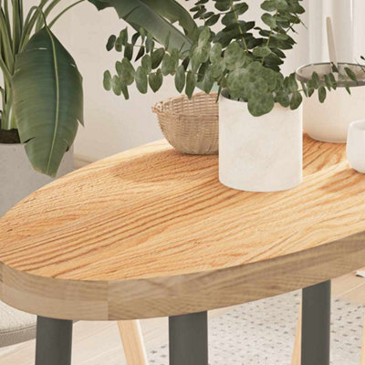 Berkfield Table Top 80X40X4 Cm Solid Wood Oak Oval by B&Q | ufurnish.com