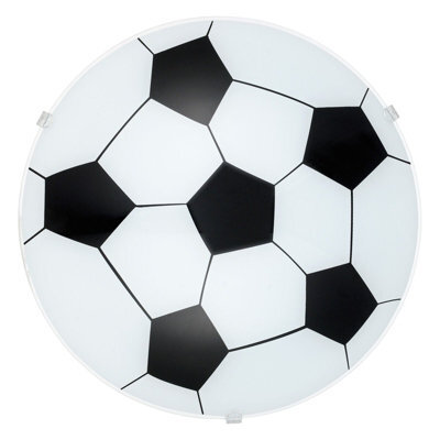 Soccer Design Wall Flush Ceiling Light With White Satin Glass Shade by ...